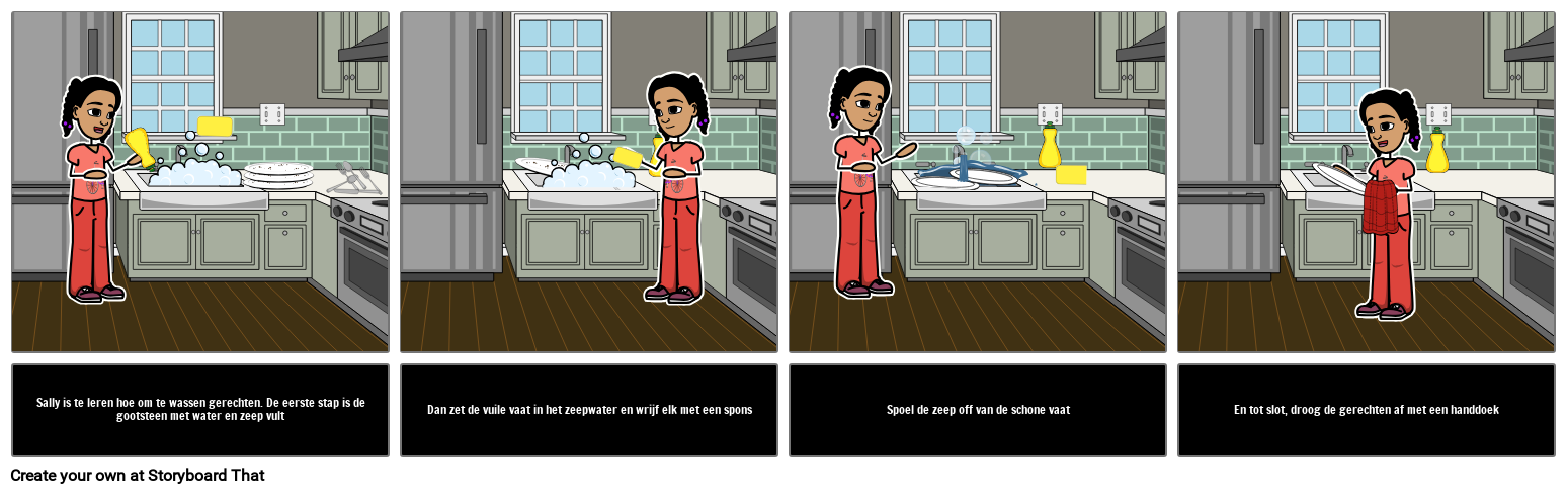 Social Story - Hoe Afwas Storyboard por nl-examples