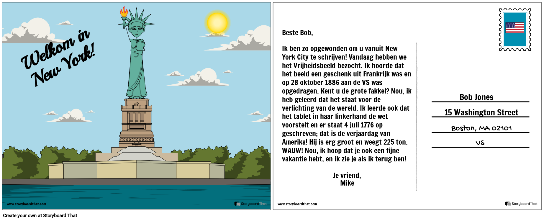 State Project Briefkaart Storyboard par nl-examples