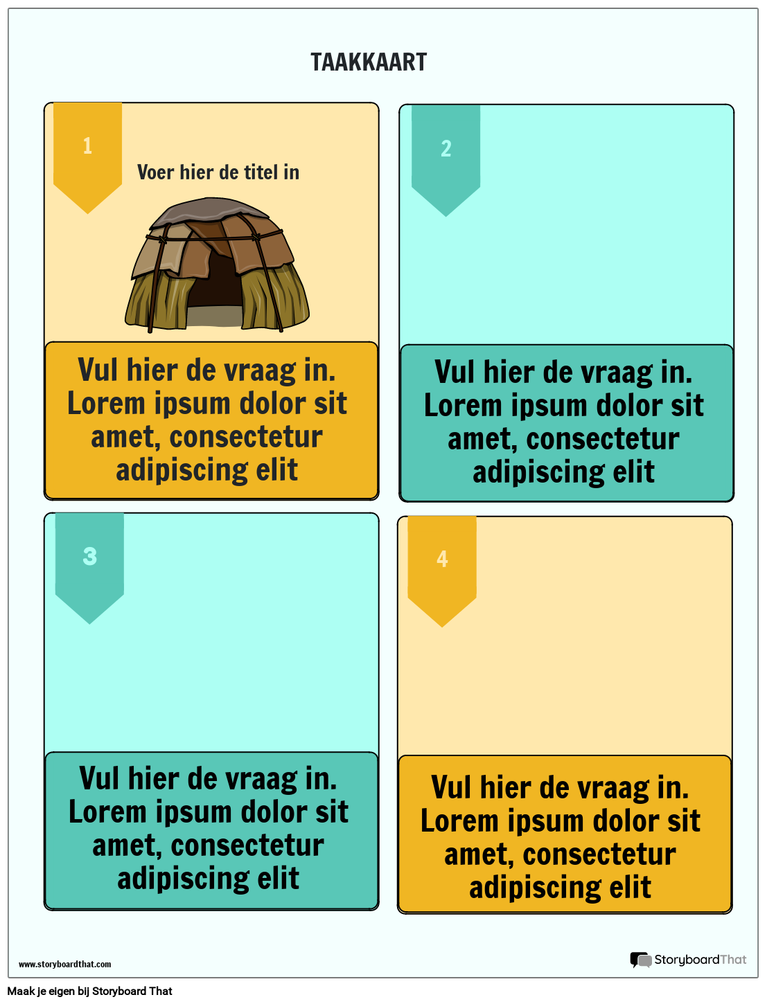 Taakkaart voor leeractiviteiten Storyboard par nl-examples