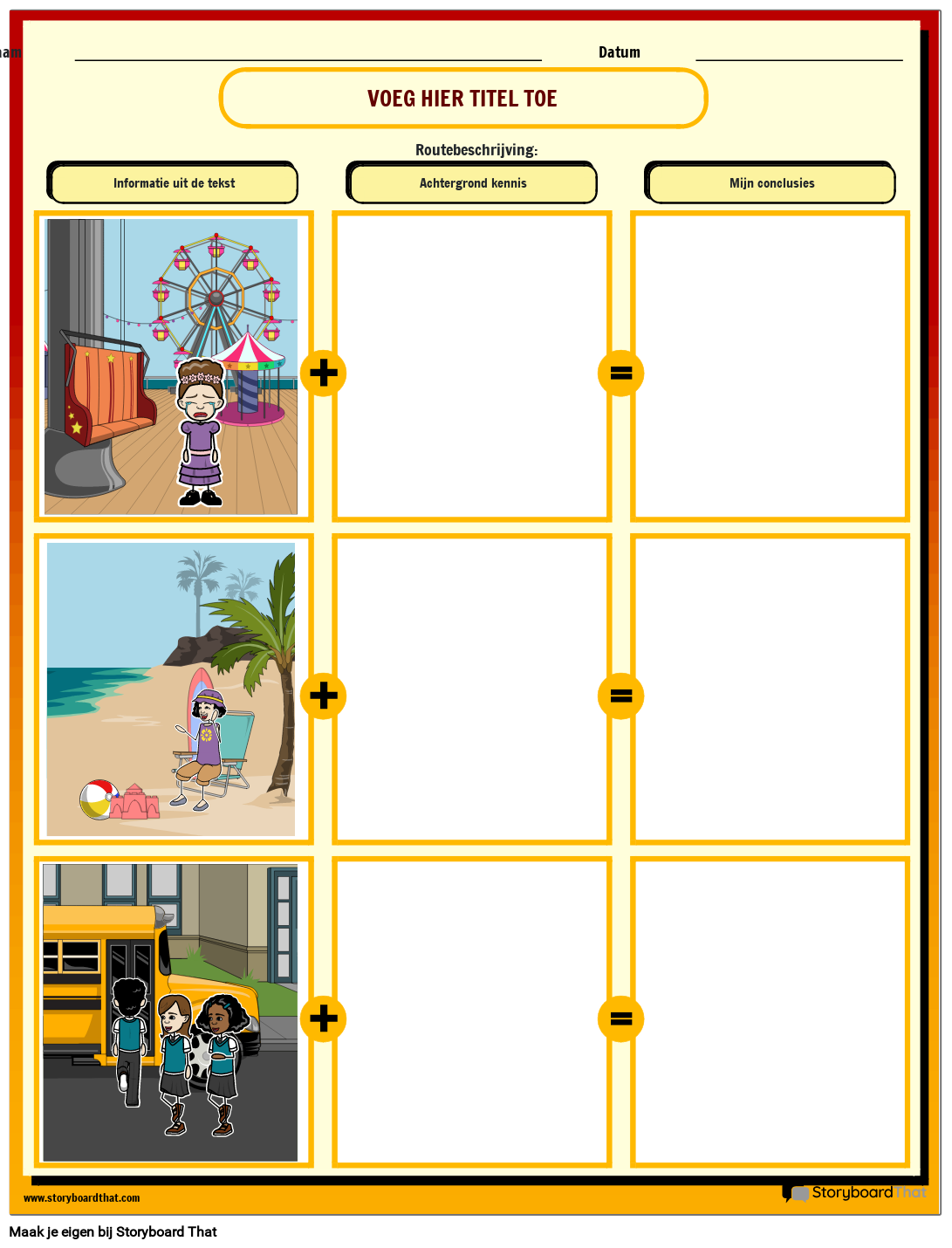 Tekst en Afbeeldingen - Conclusie Trekken Storyboard