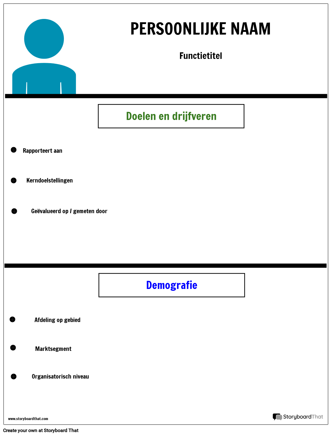 User Persona-sjabloon Storyboard by nl-examples