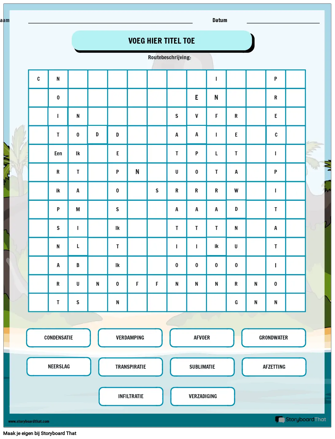 Watercyclus Woordzoeker Storyboard por nl-examples