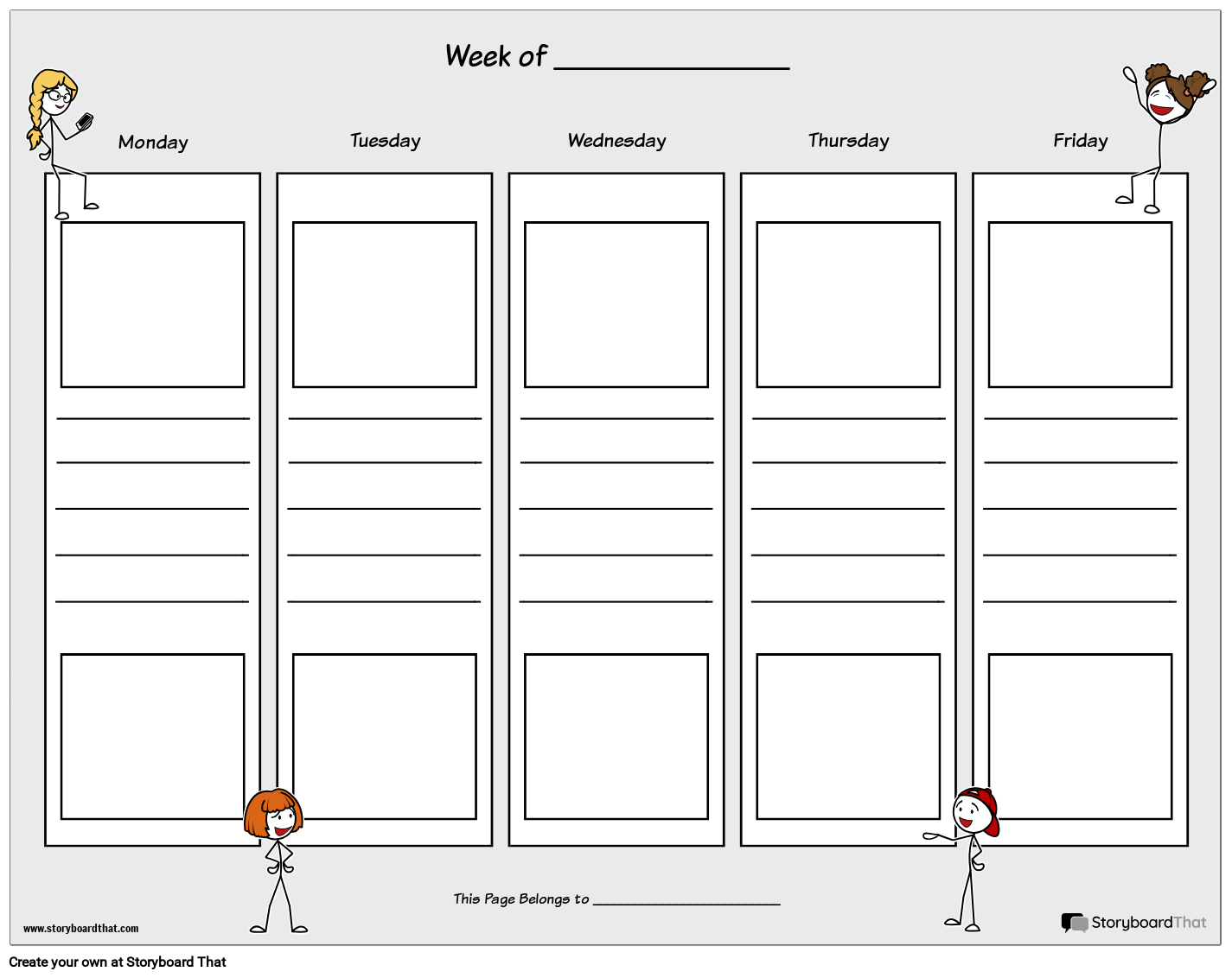 Wekelijkse Planner-sjablonen - Planner-werkbladen - Wekelijkse Planner ...