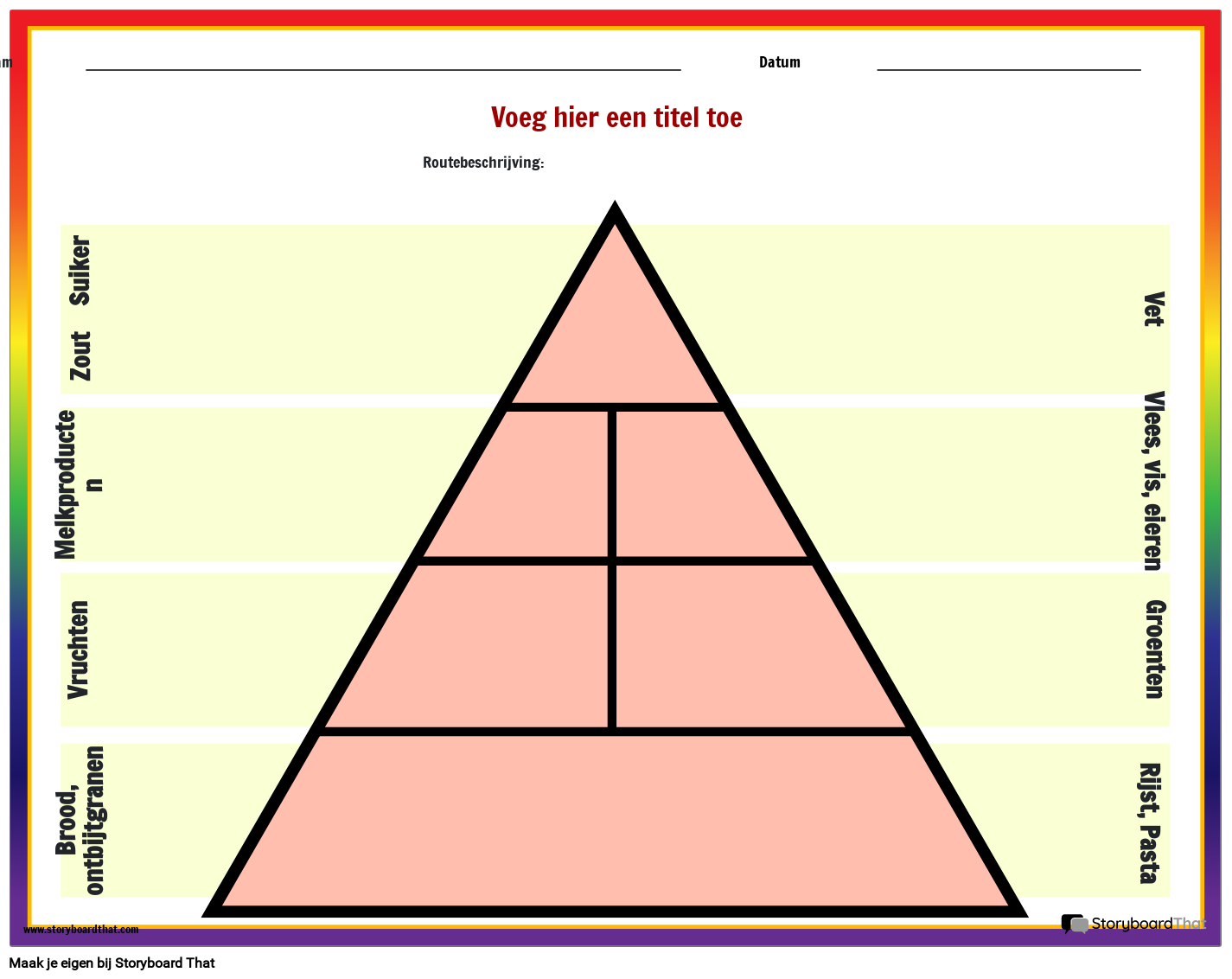 Voedselpiramide Werkblad