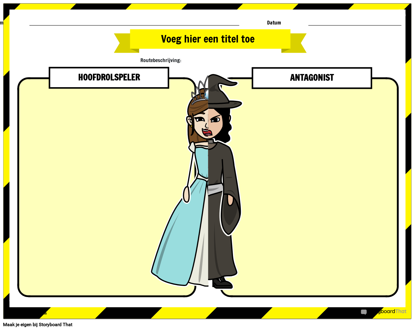 Werkbladsjabloon Protagonist Vs Antagonist Storyboard