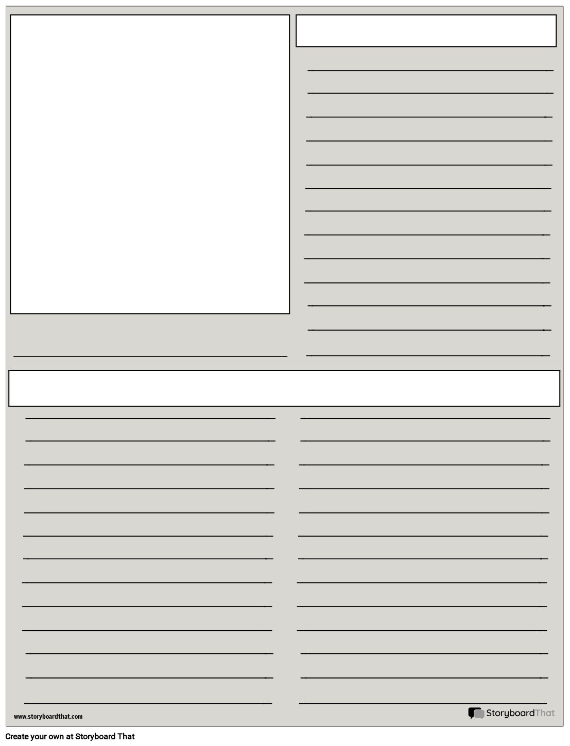 Avislayoutoverskrift og bilde med linjer Storyboard
