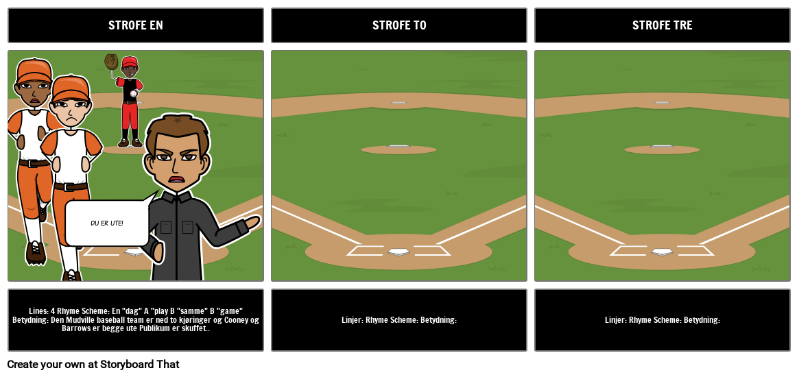 Casey på Bat Poem Structure Storyboard by no-examples