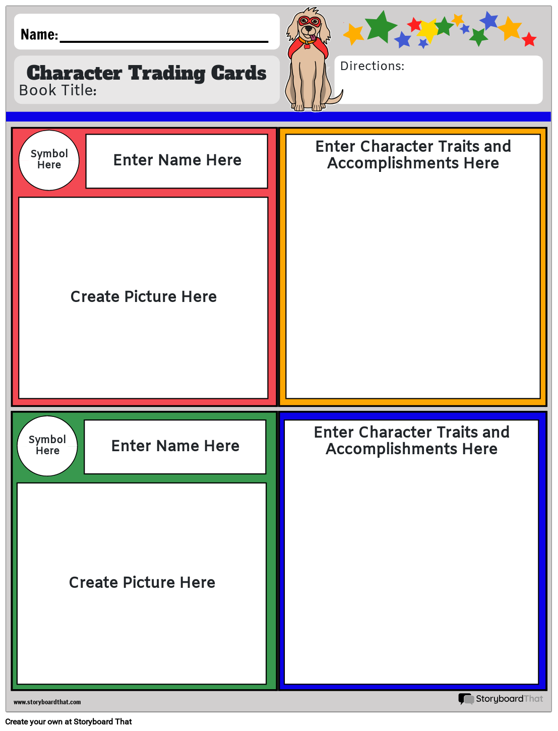 Character Trading Cards Halvside Farge Storyboard