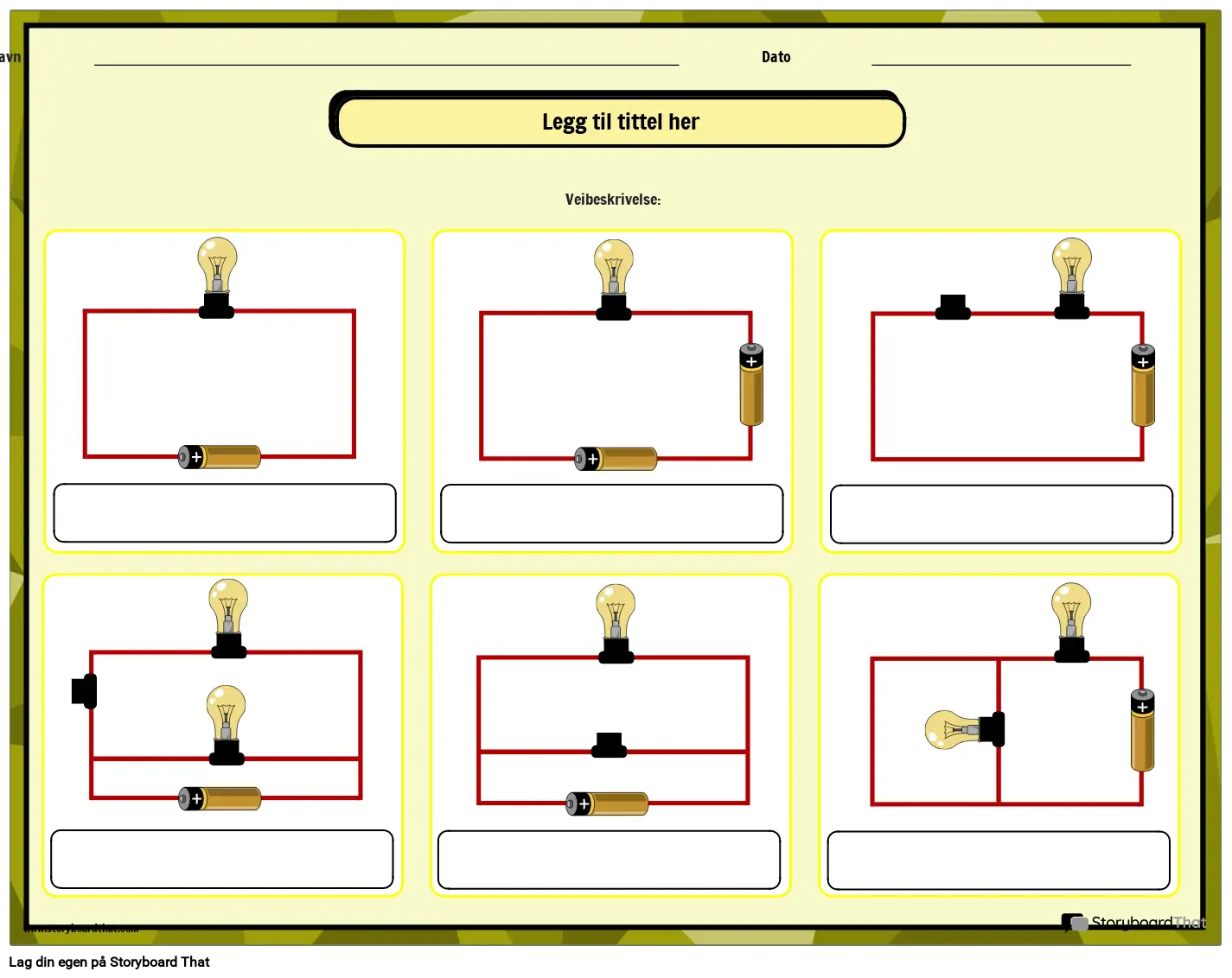 Elektrisk Krets Arbeidsark Storyboard av no-examples