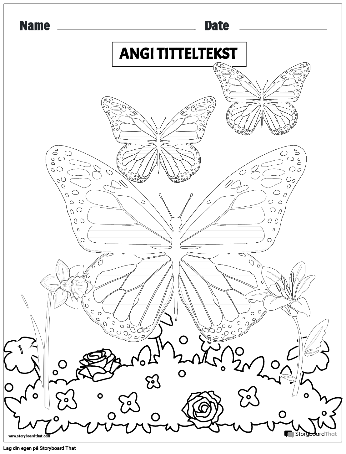 Fargelegging For Sommerfugler Storyboard By No examples