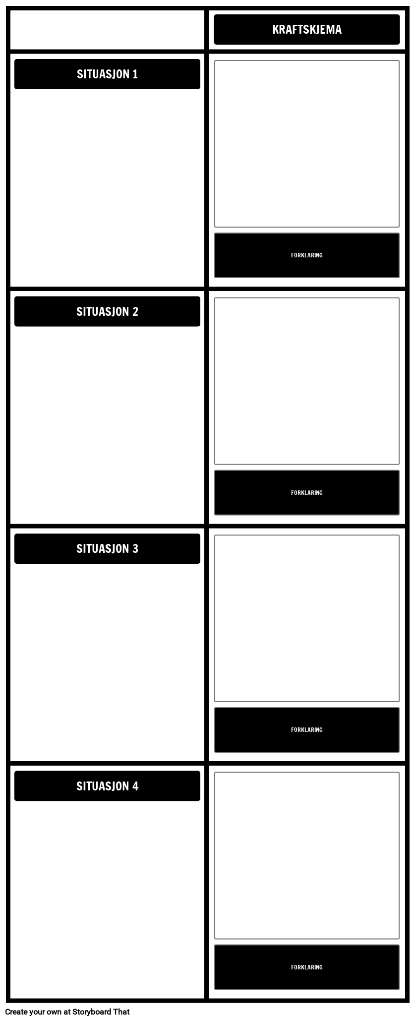 Force Diagram Template Storyboard par no-examples