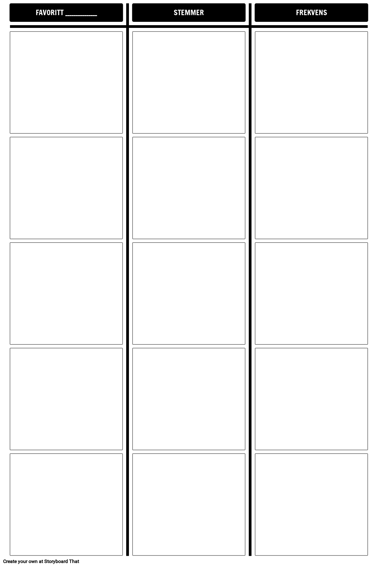 Frekvens Tally Chart Mal Storyboard por no-examples