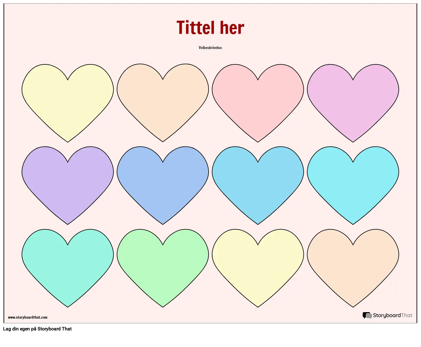 Hjertemeldinger Cut Out Mal Storyboard by no-examples
