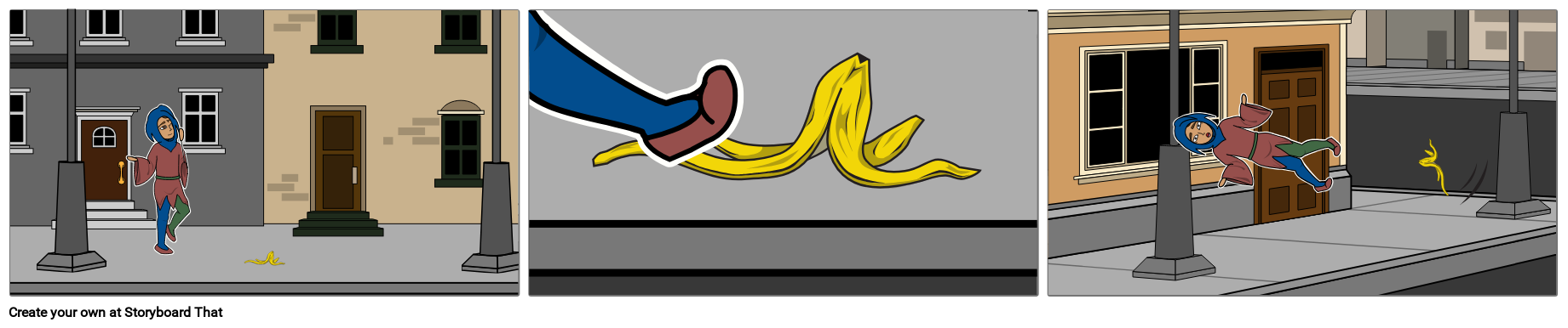 Jester glipper på bananskall القصة المصورة من قبل no-examples