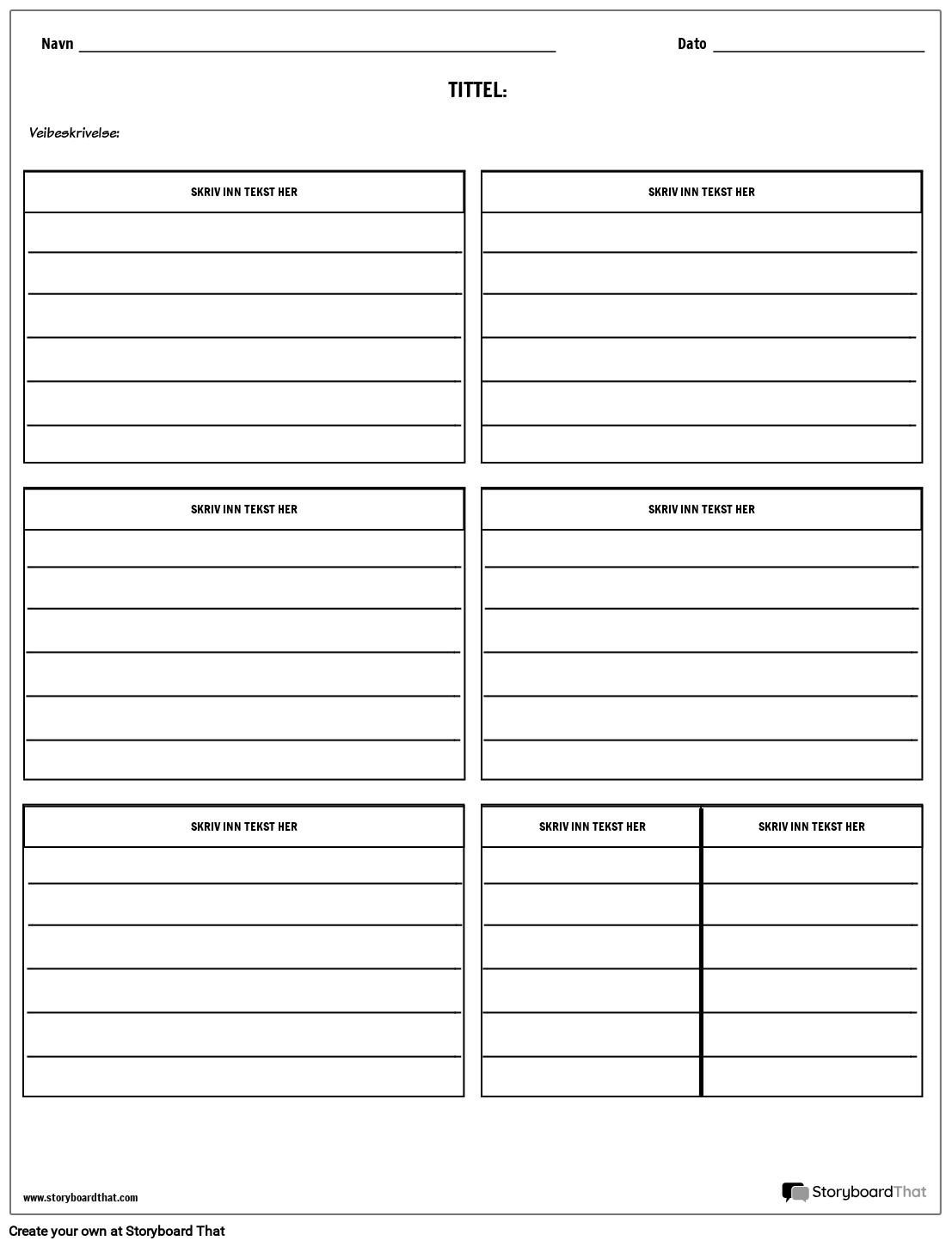 Lined Boxes Storyboard by no-examples