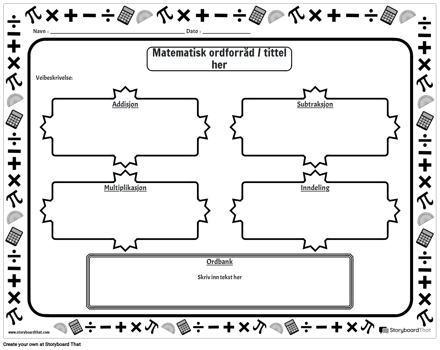 Matematisk vokab 2 Storyboard por no-examples