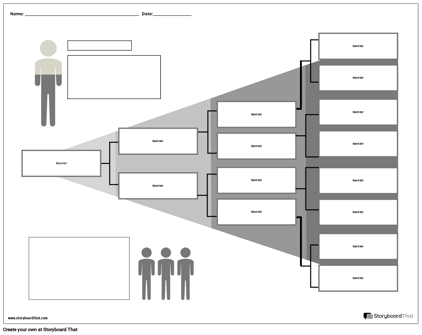 Ny ED Family Tree Mal 4 (svart-hvitt) Storyboard