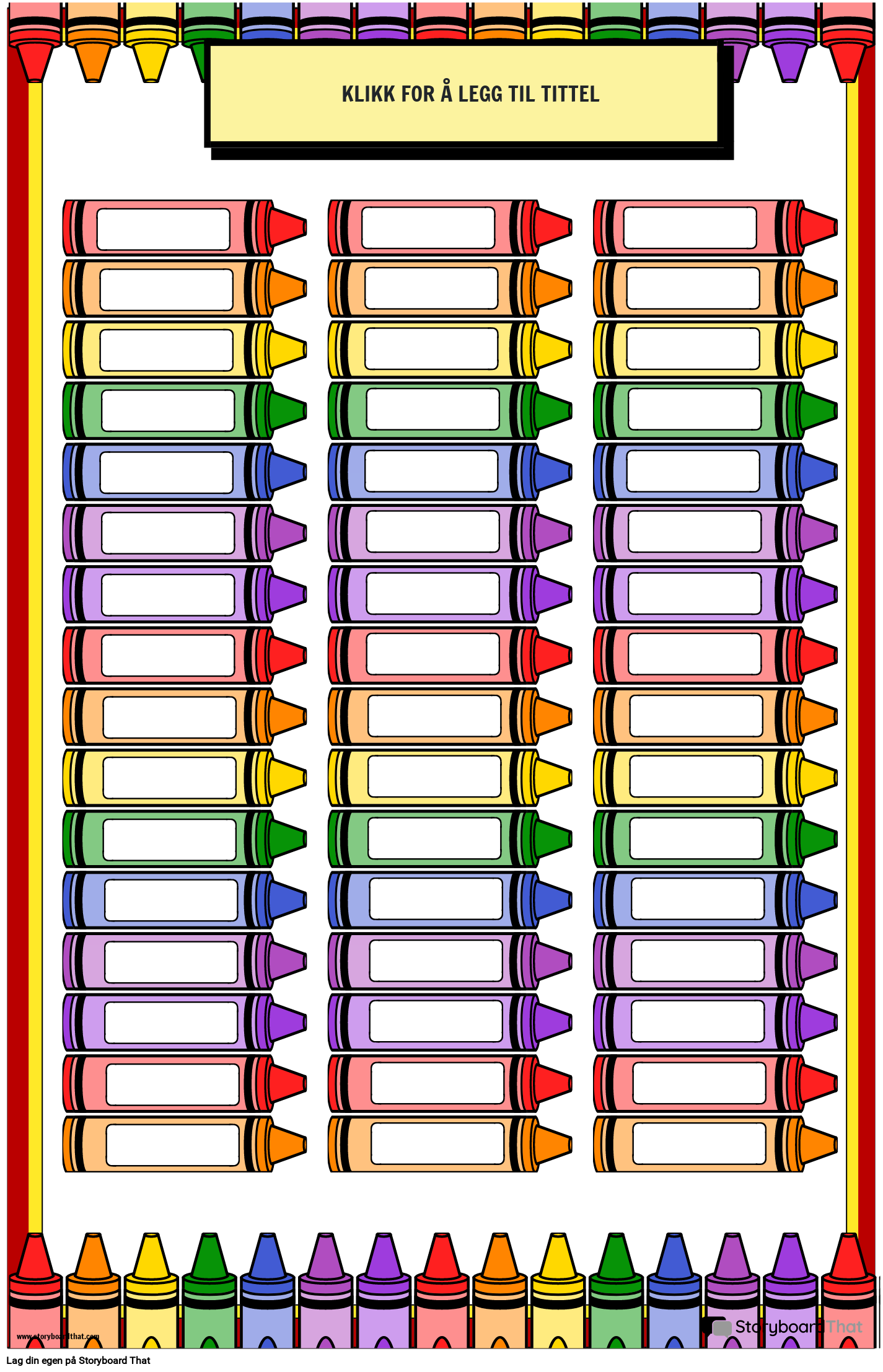 PLAKAT MED FARGESTIFT TEMA - SYN ORD Storyboard