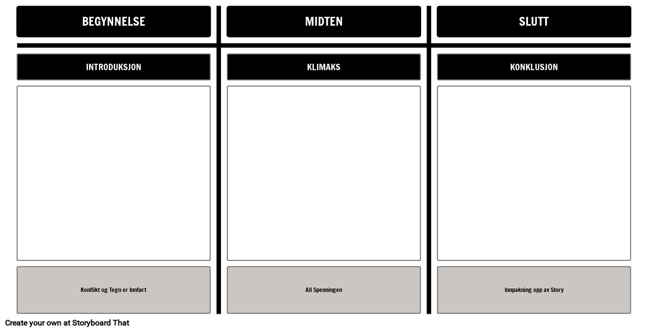 Plot Diagram - Beginning-Middle-End Storyboard