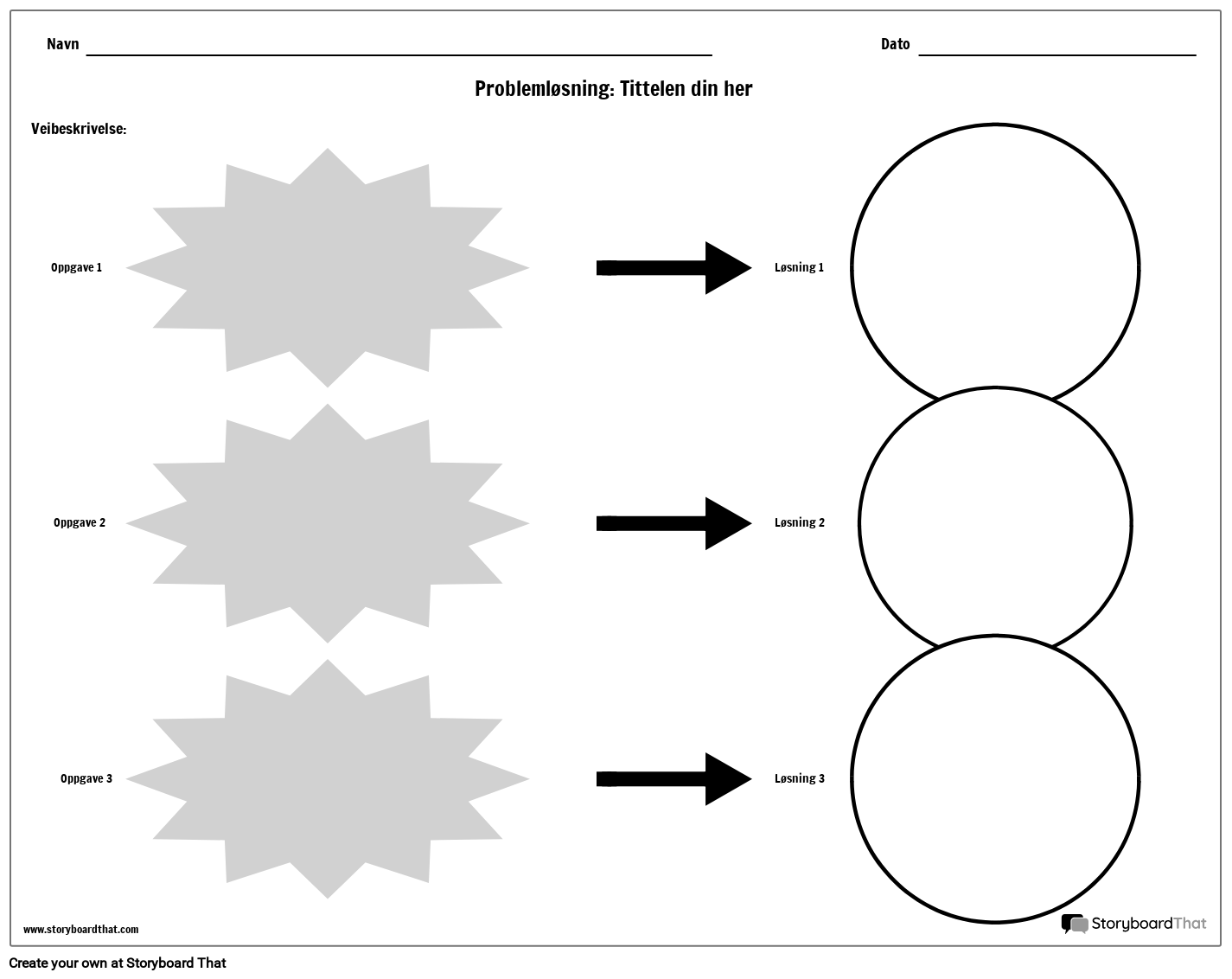 Problemløsning Storyboard por no-examples