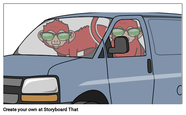 Red Monkeys in Vans Bruk Xray Glasses Storyboard