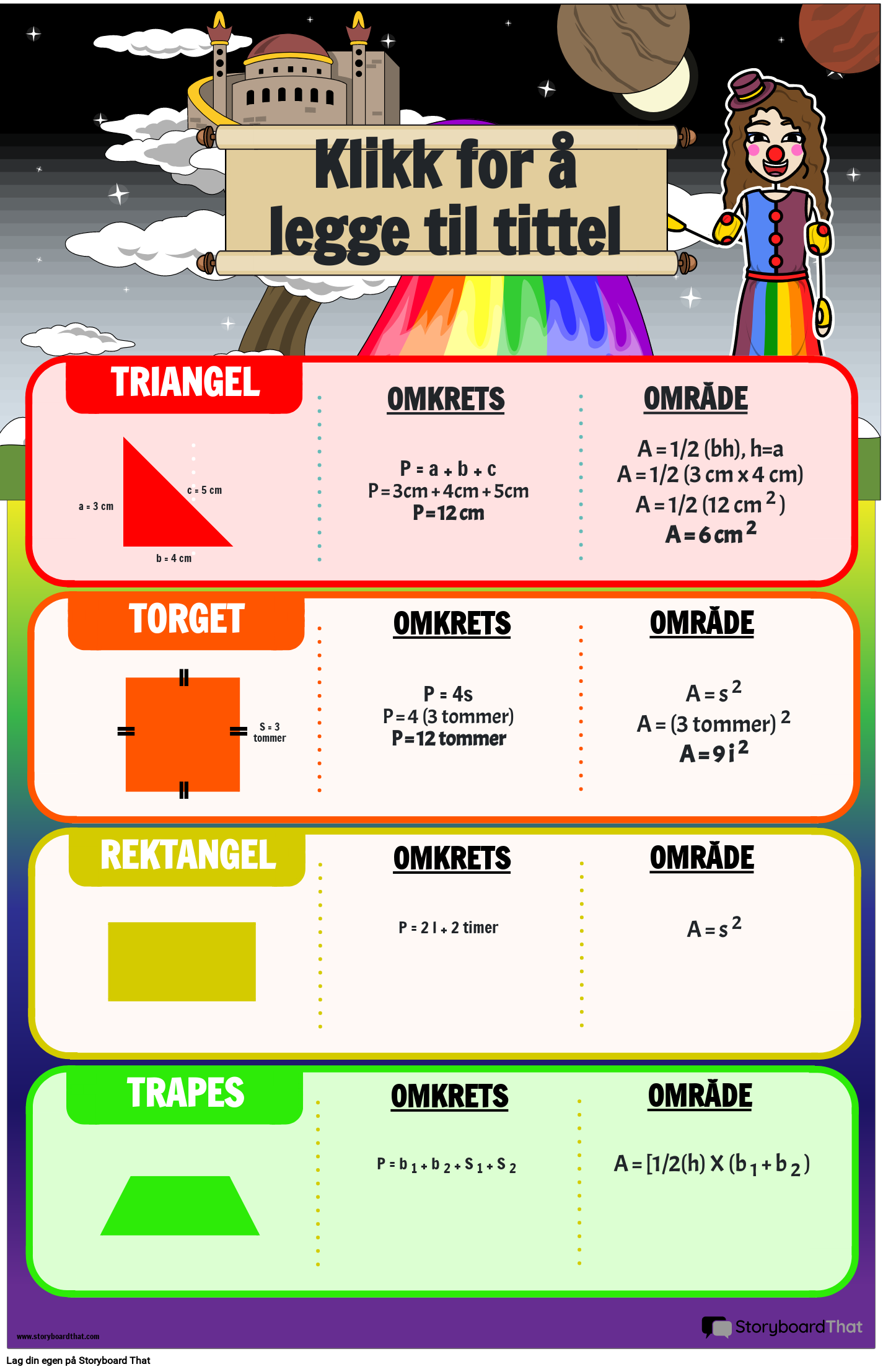 Regnbuetema og Omkretsplakat Storyboard od no-examples