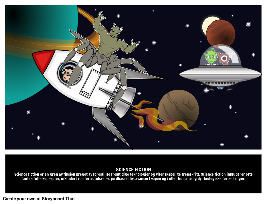 Hva Er Science Fiction Storyboard Por No examples