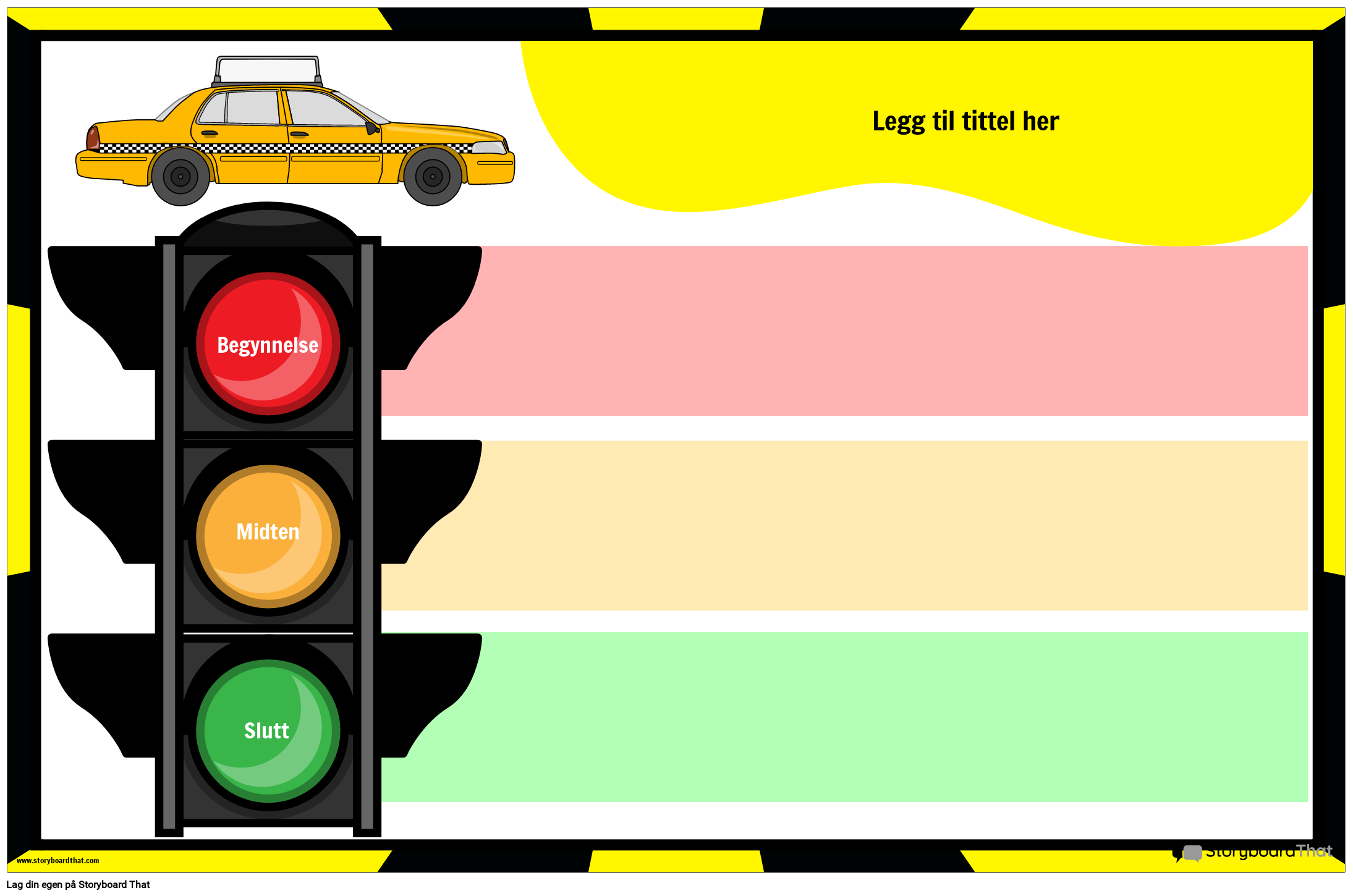 Trafikklys-designet Transition Words-plakat Storyboard