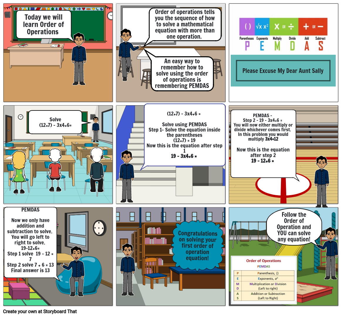 Order Of Operation Comic Storyboard By Ochoy
