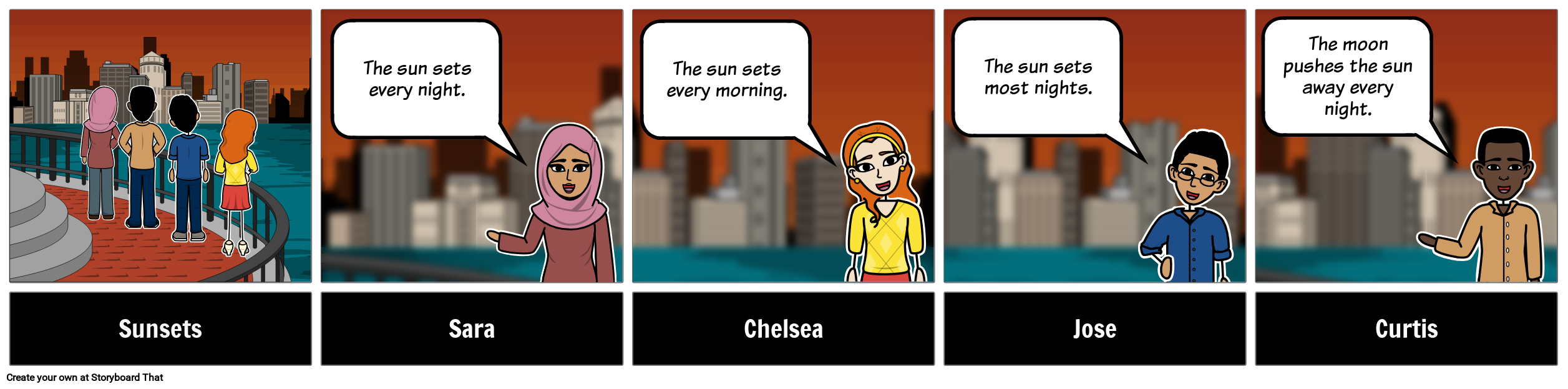 Discussion Storyboard - ES - Sunset Storyboard