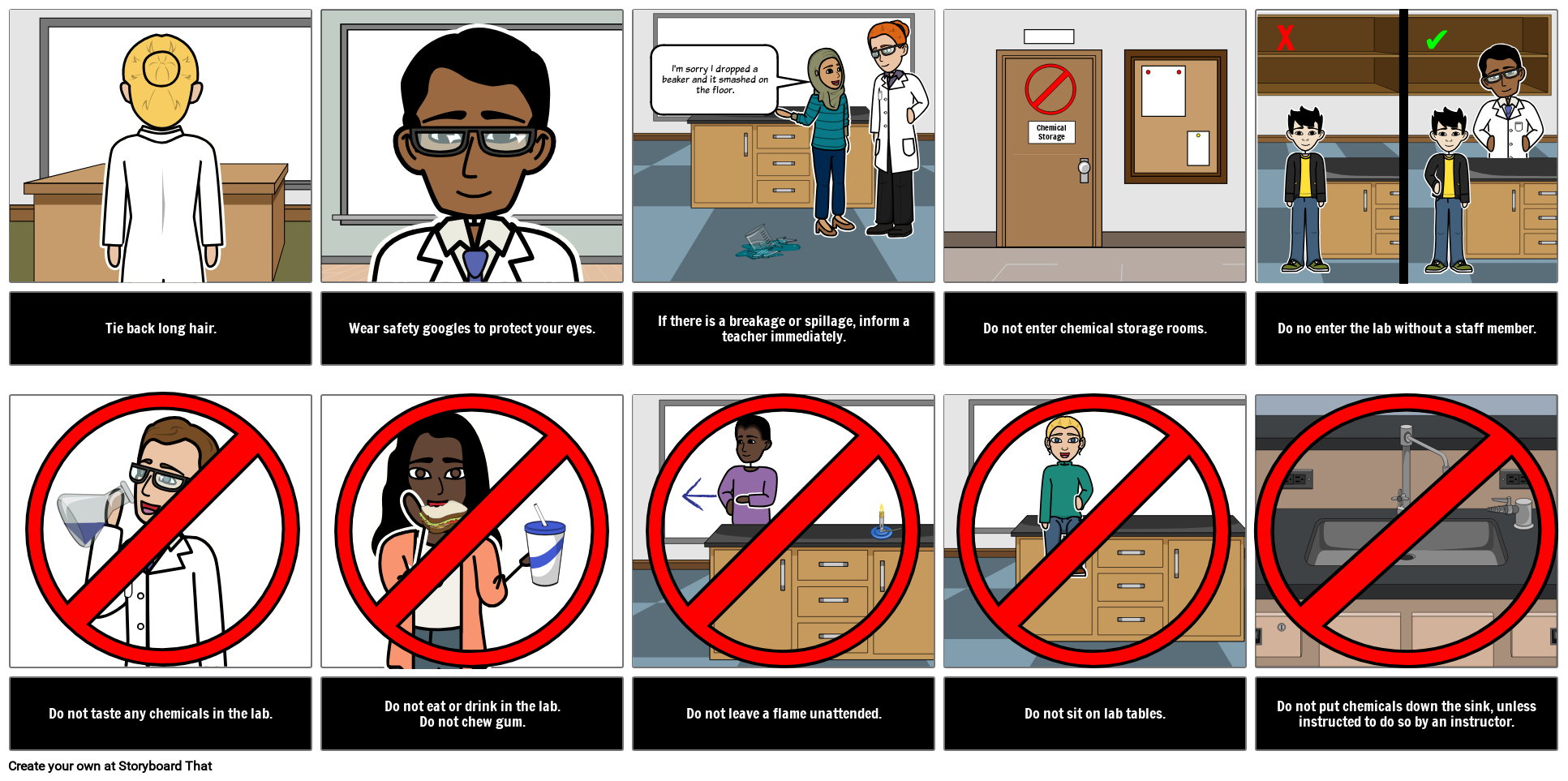 Lab Safety Rules Storyboard Por Oliversmith