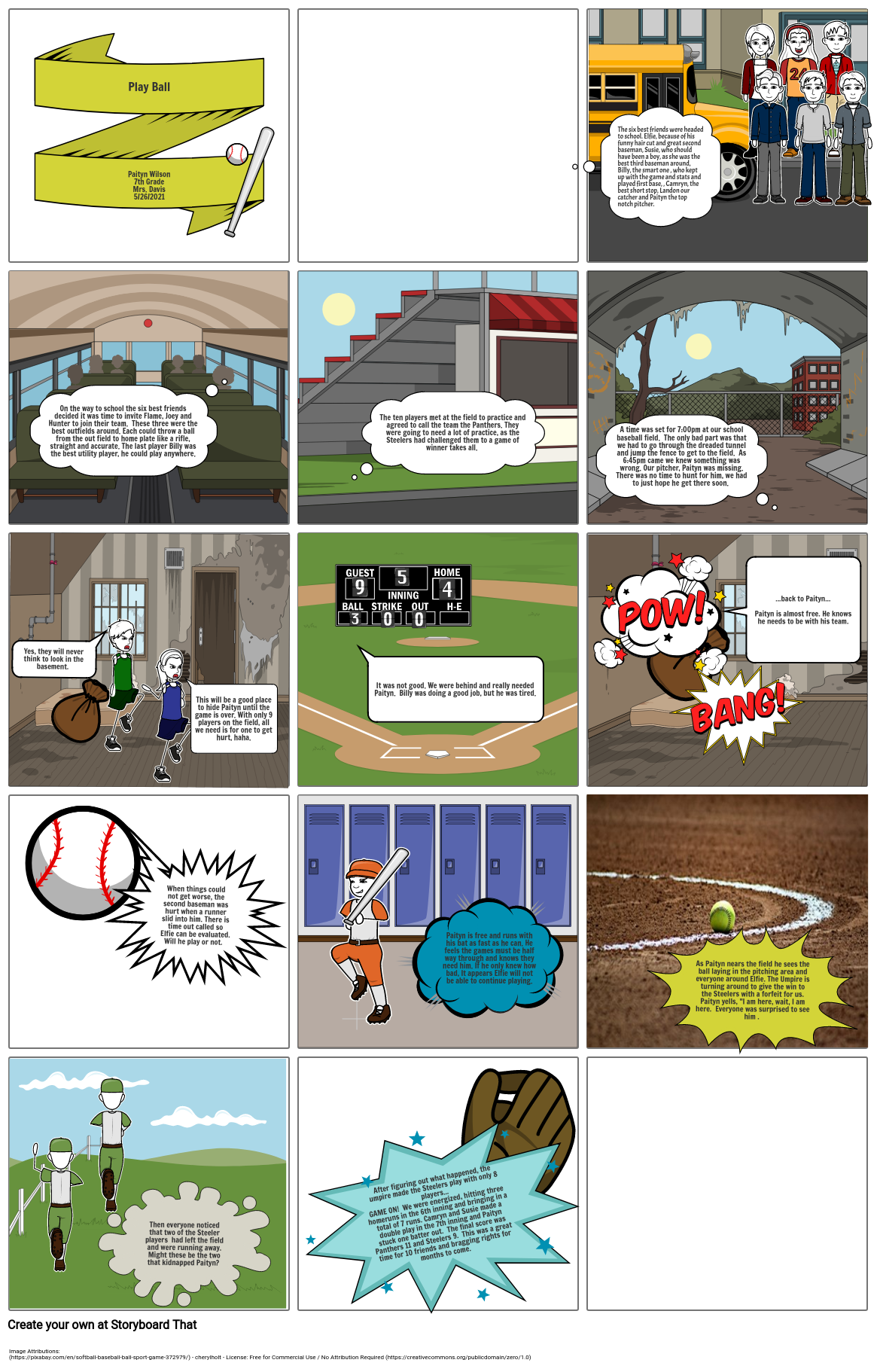 The Best Baseball Game ever Storyboard por paitynwilson