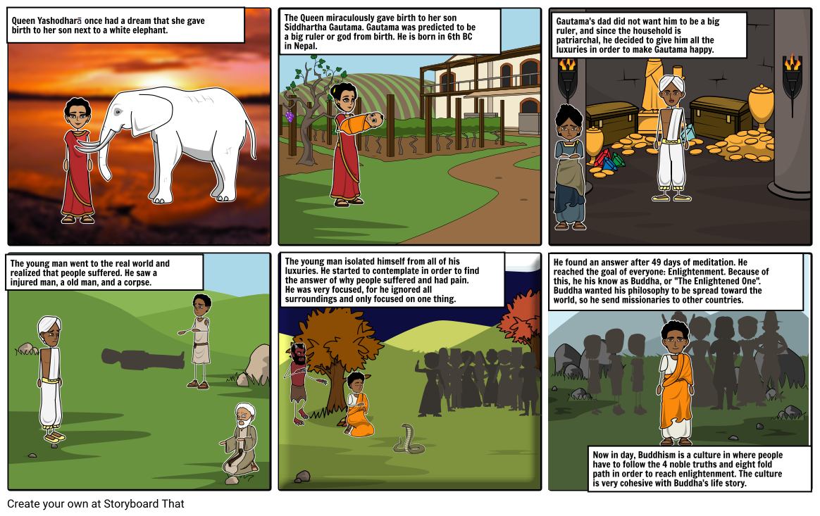 Buddha's life Storyboard by peachy_jovis