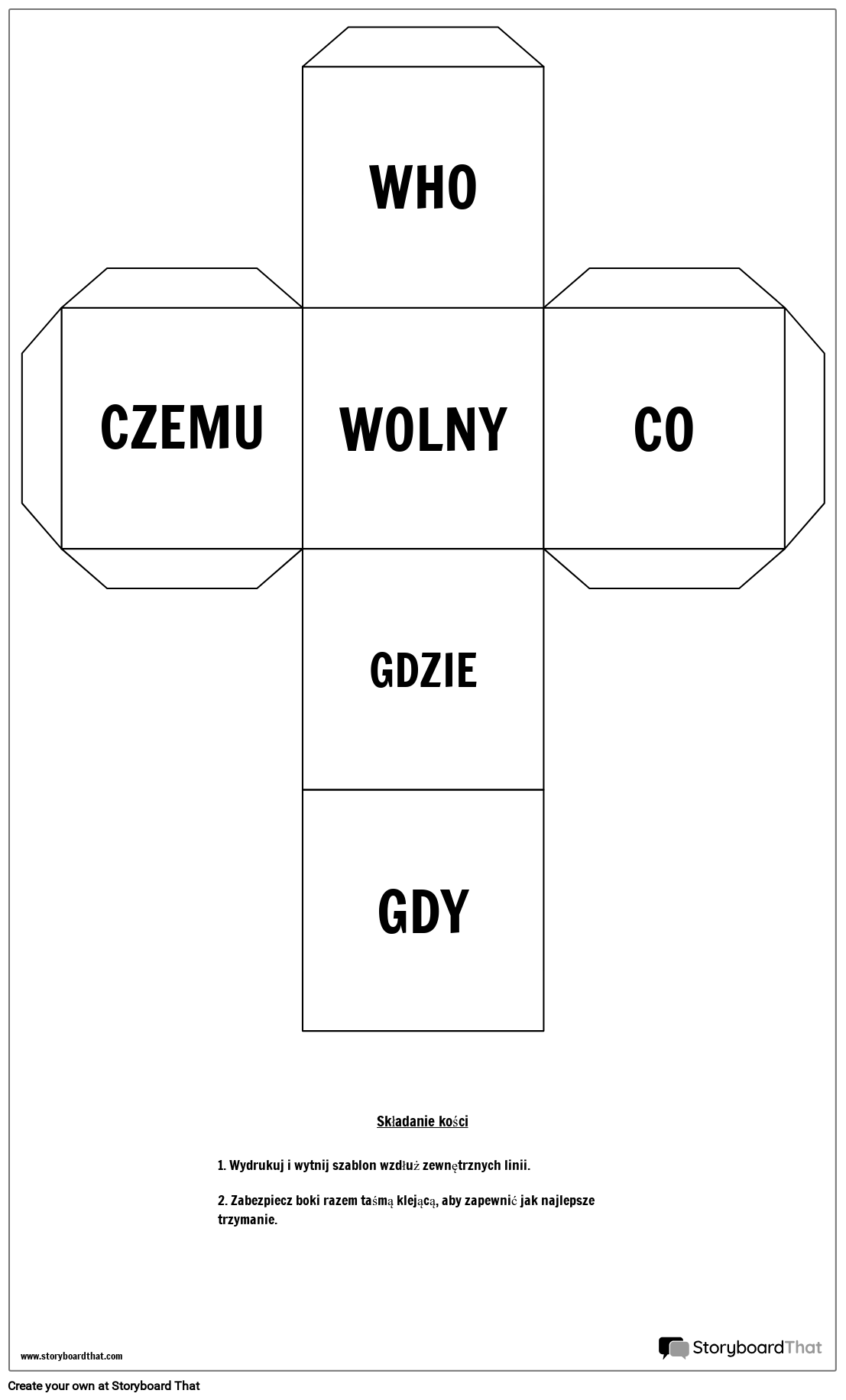 5 Ws Dice Storyboard by pl-examples