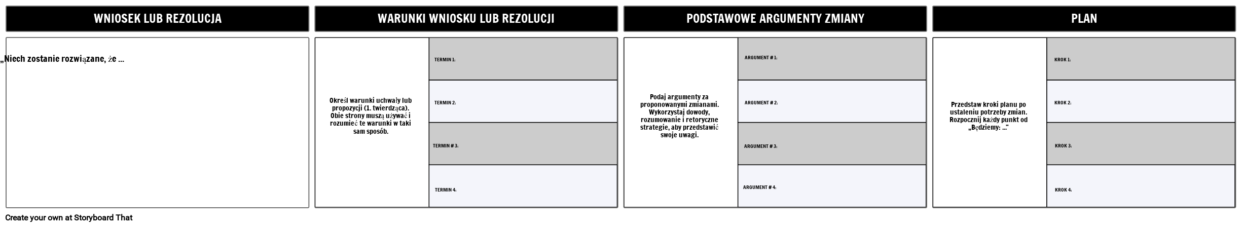 Affirmative Constructive Speech Template Storyboard