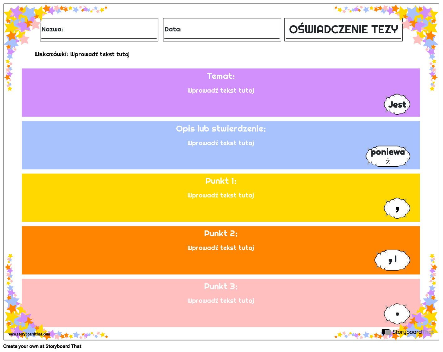 Arkusz Pracy Dyplomowej Kolor Krajobrazu 10 Storyboard
