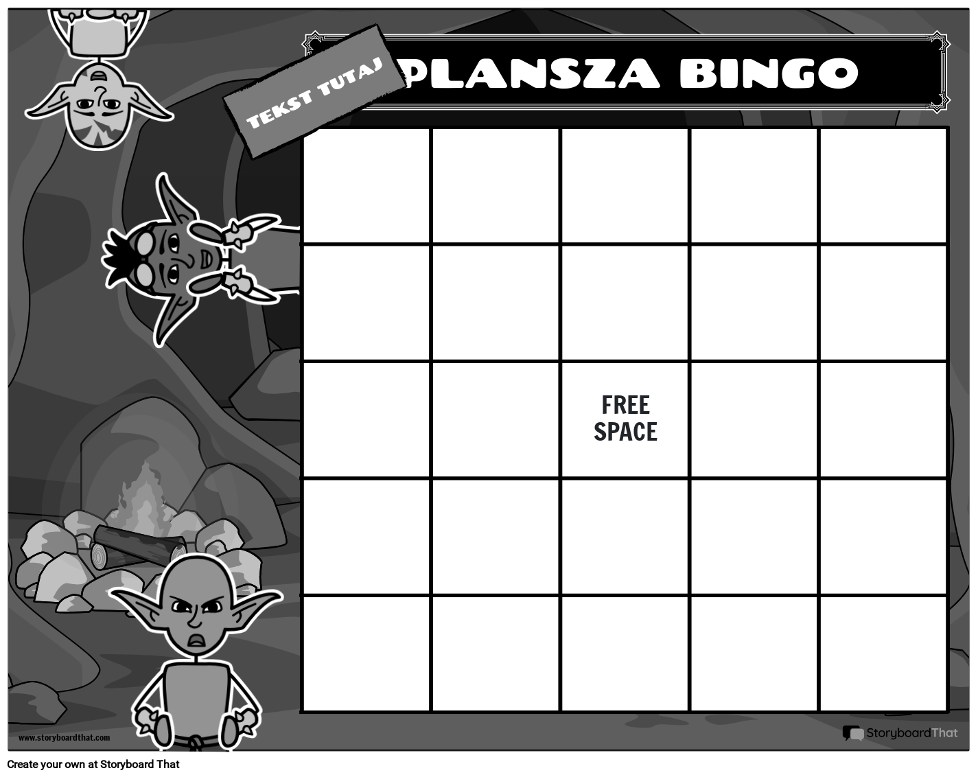 Bingo Board 5 BW Storyboard por pl-examples
