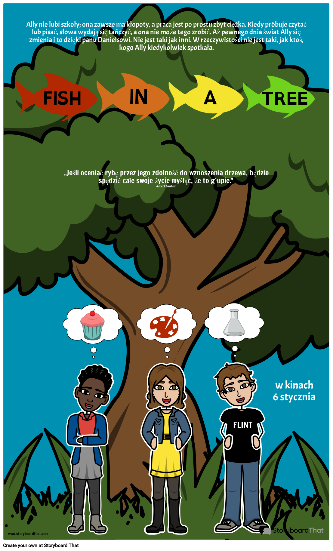 Fish in a Tree - Przykład Plakatu Filmowego Storyboard