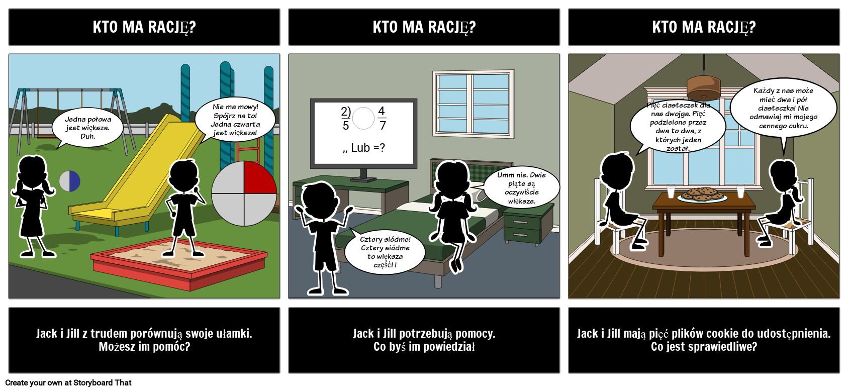 Jaka jest historia z ułamkami? القصة المصورة من قبل pl-examples