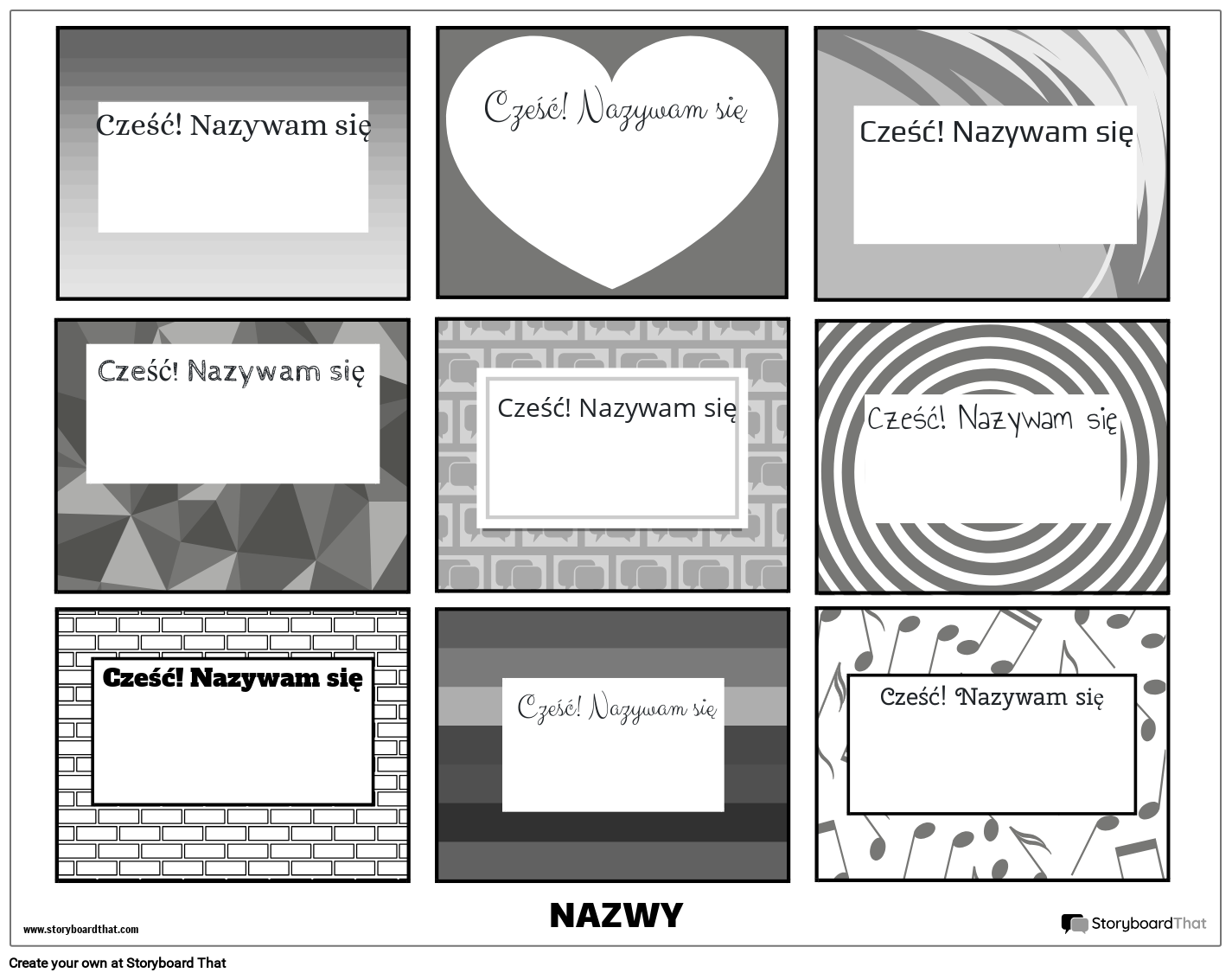 Szablony Plakietek — Kreator Plakietek Online | StoryboardThat