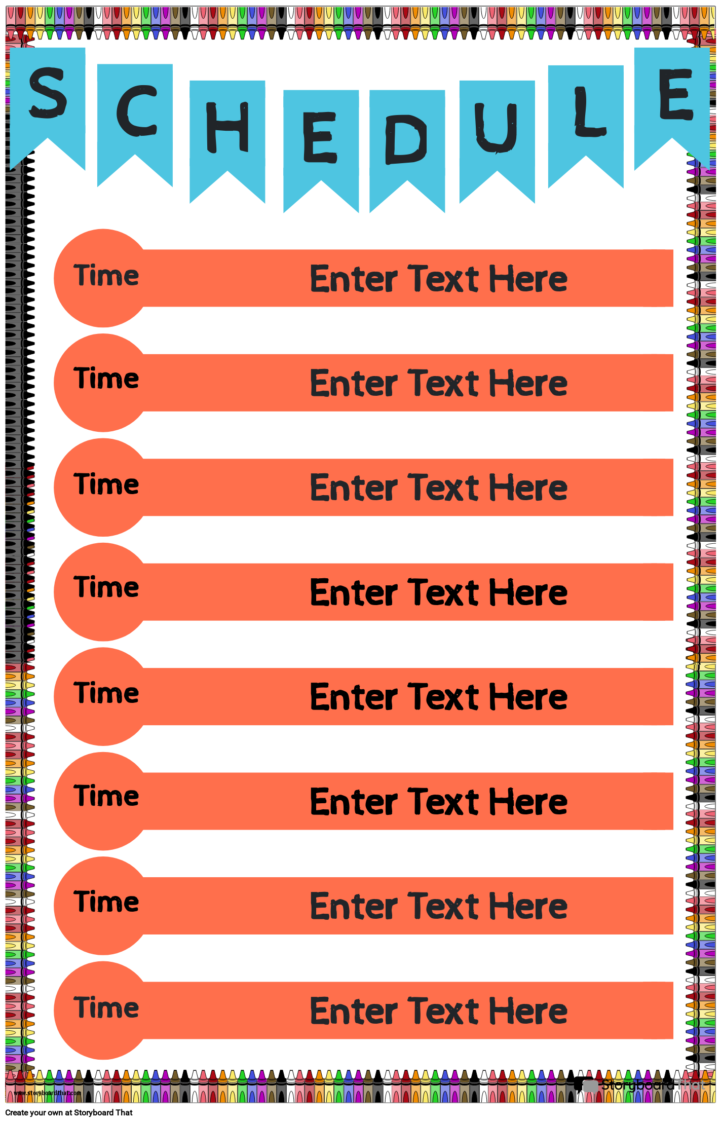 Class Schedule Templates — Class Schedule Maker | StoryboardThat