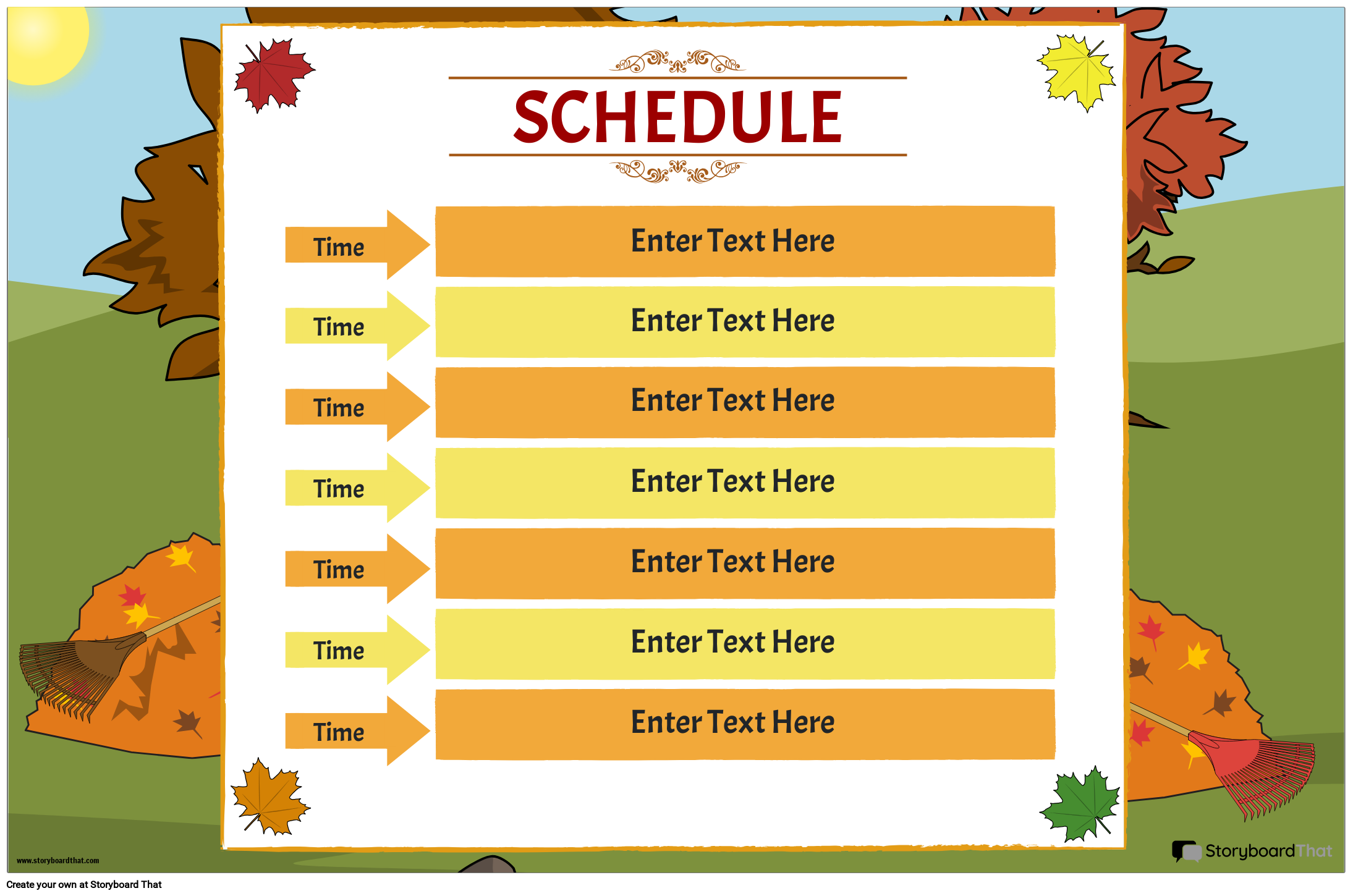 Class Schedule Templates — Class Schedule Maker | StoryboardThat
