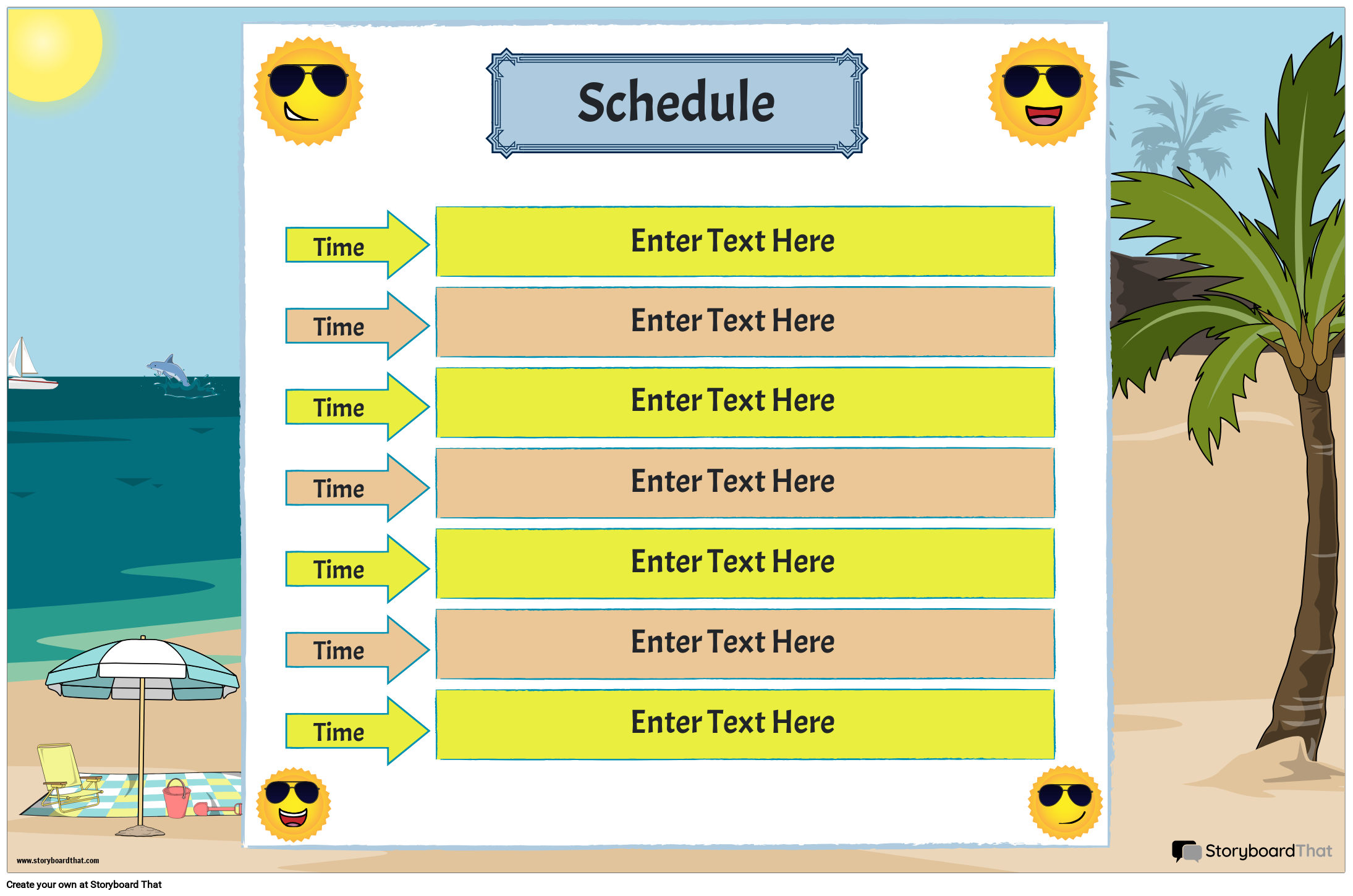 Printable Summer-Theme Schedule Poster Storyboard