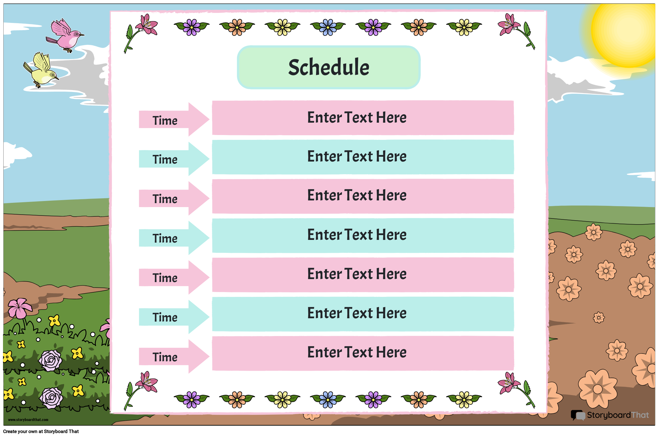 Class Schedule Templates — Class Schedule Maker | StoryboardThat