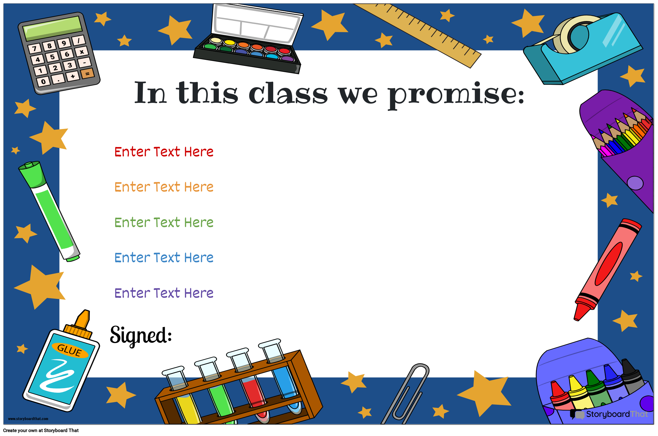 Easy-to-Use Classroom Rules Poster Template Storyboard