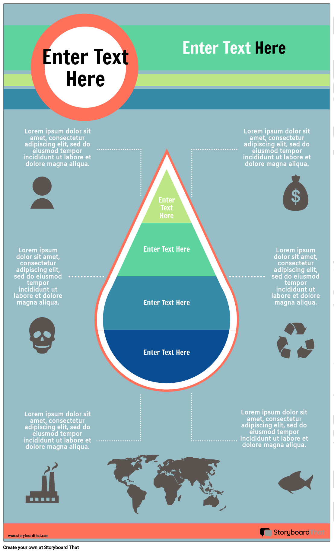 Save the Water Geography Infographic Template