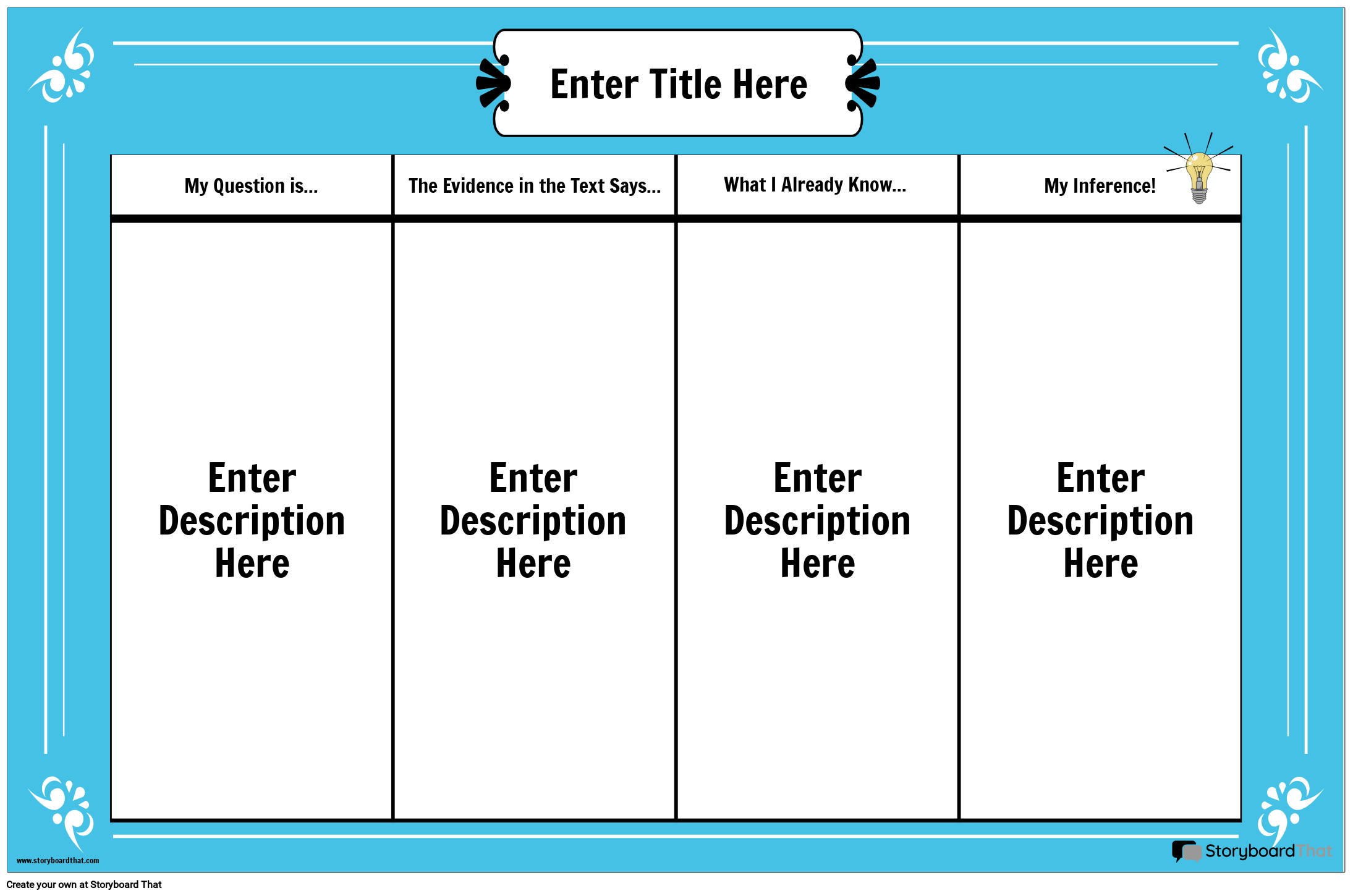 Blue Columns Based Graphic Poster Template Storyboard