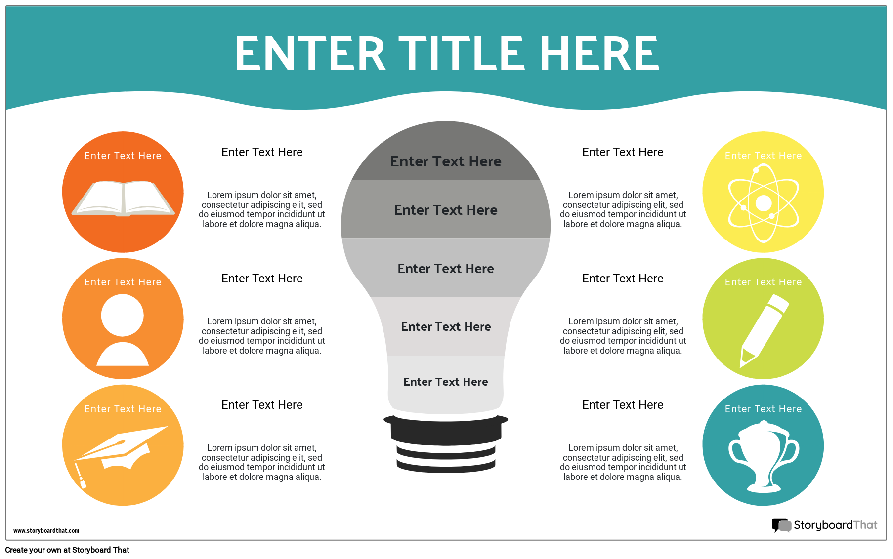 How To Infographics Template With A Big Light Bulb