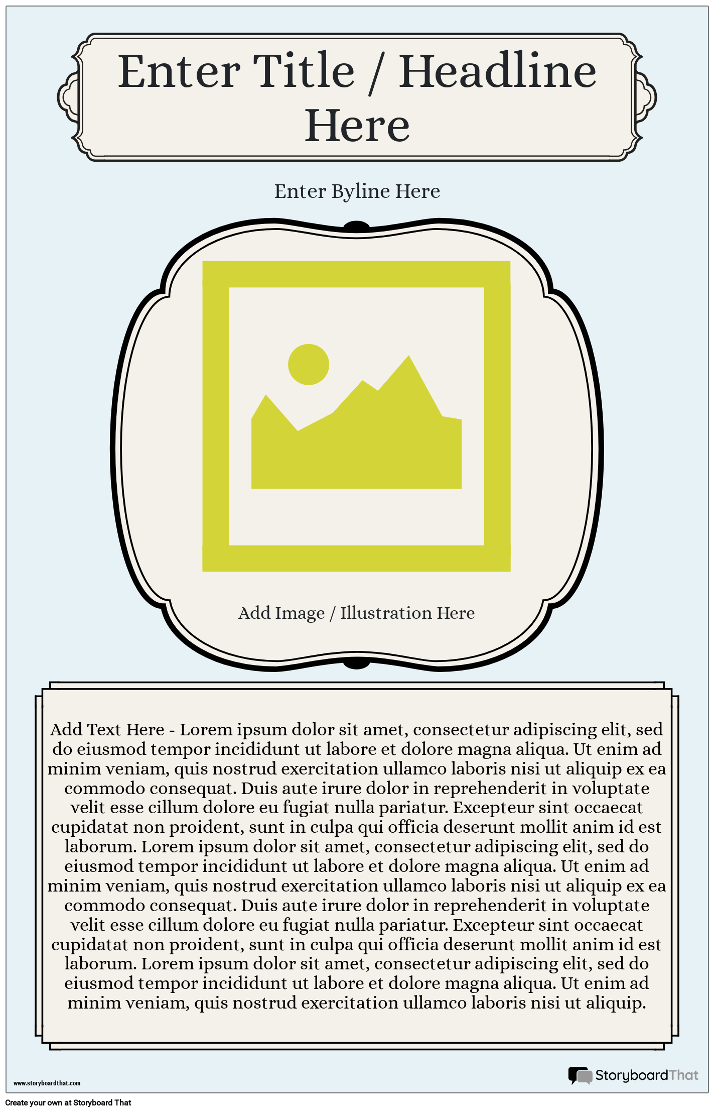 Newspaper Poster Template — Make a Newspaper Project | StoryboardThat