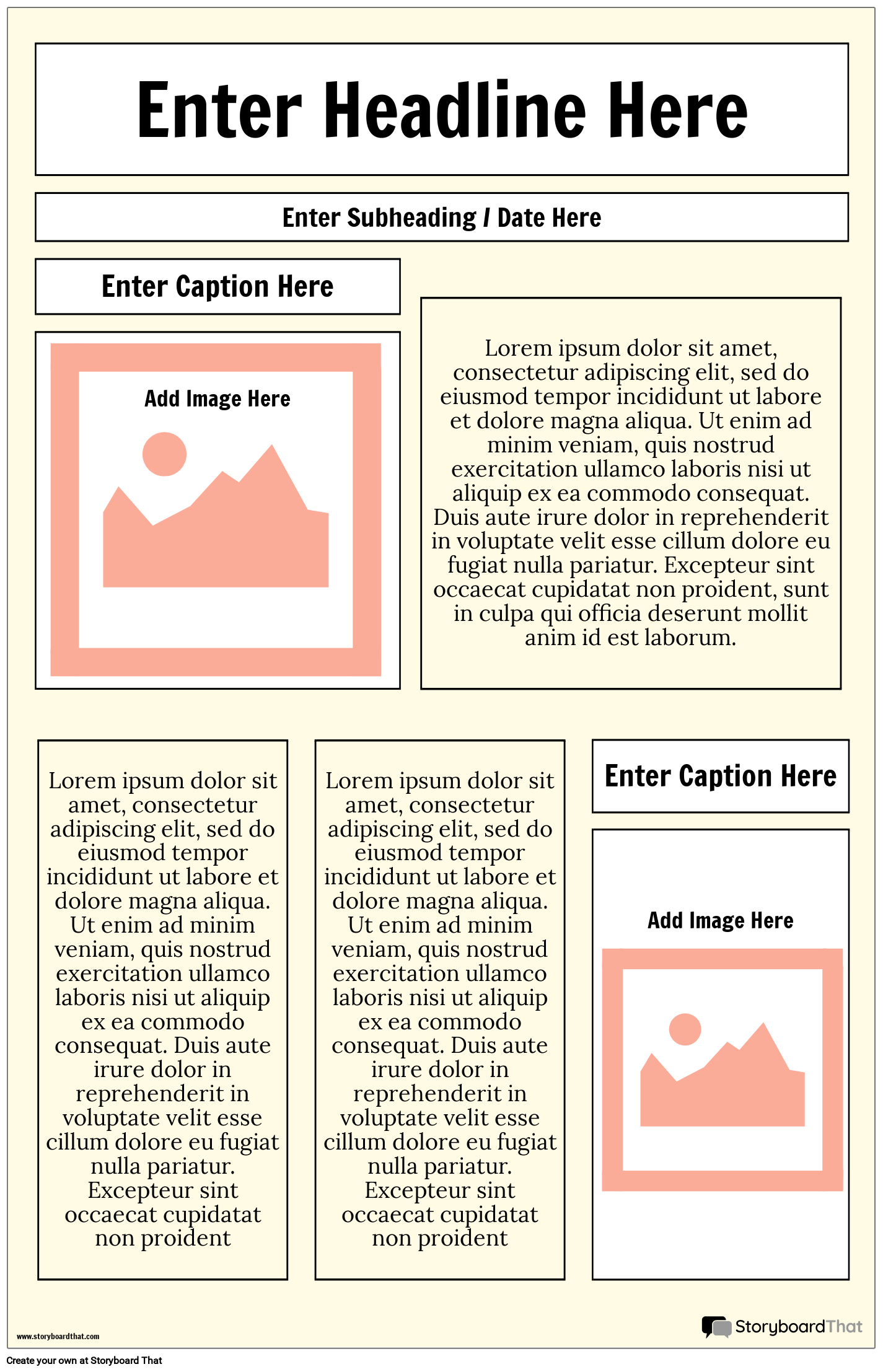 Printable Newspaper Poster Storyboard by poster-templates